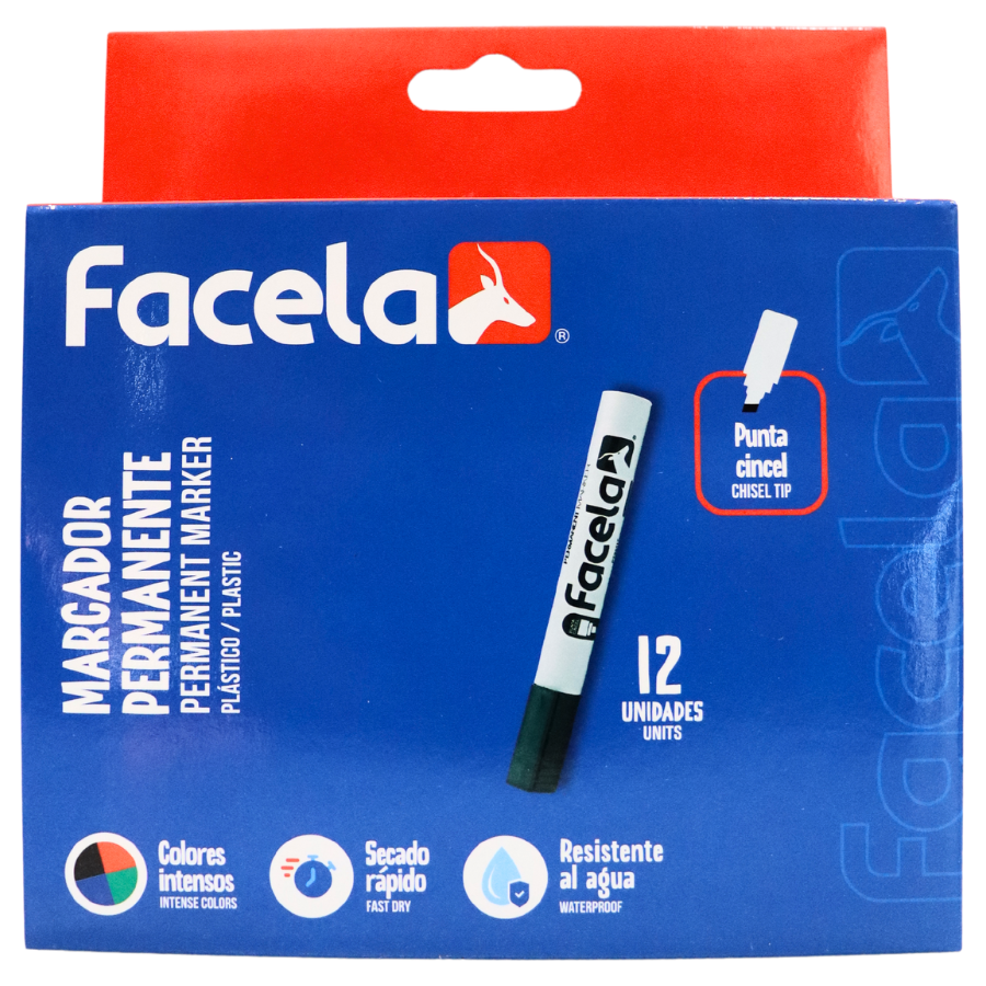 Marcador Permanente 12 U – Facela
