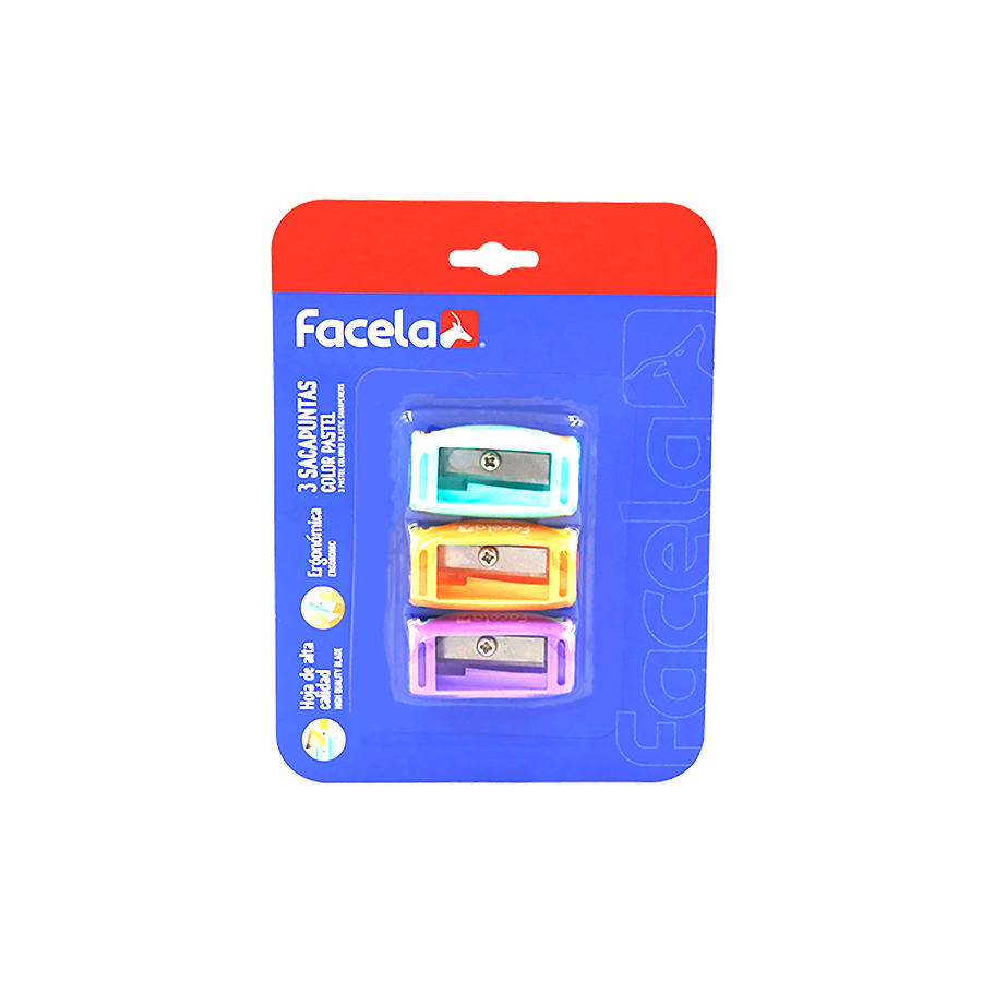 Sacapuntas colores Pastel Set de 3 – Grupo Facela